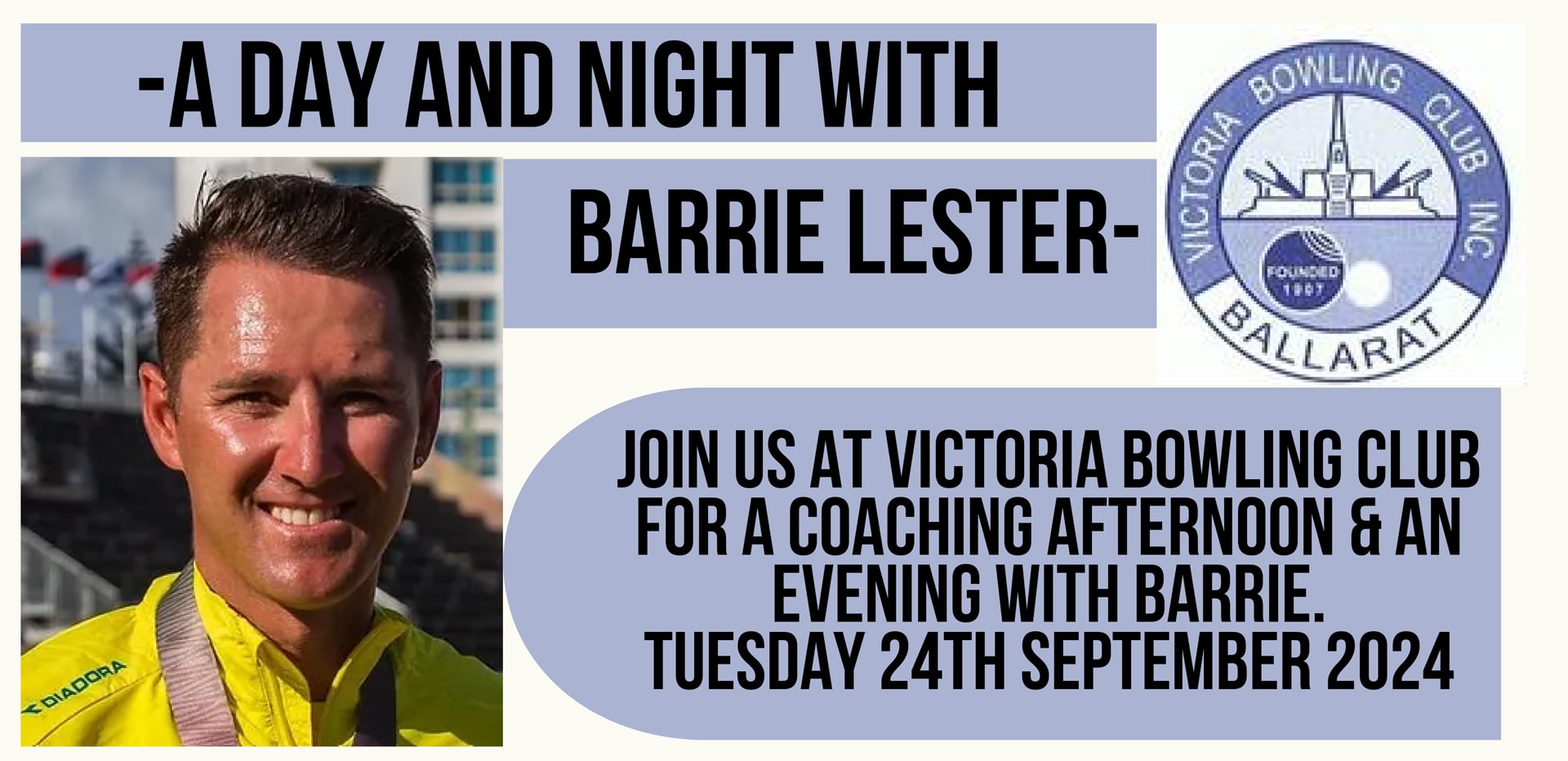 Bowls Clinic with Barrie Lester at Victoria Bowling Club - Victoria ...